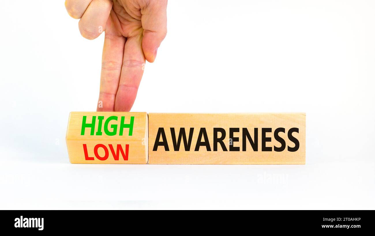 High or low awareness symbol. Concept words High awareness Low ...