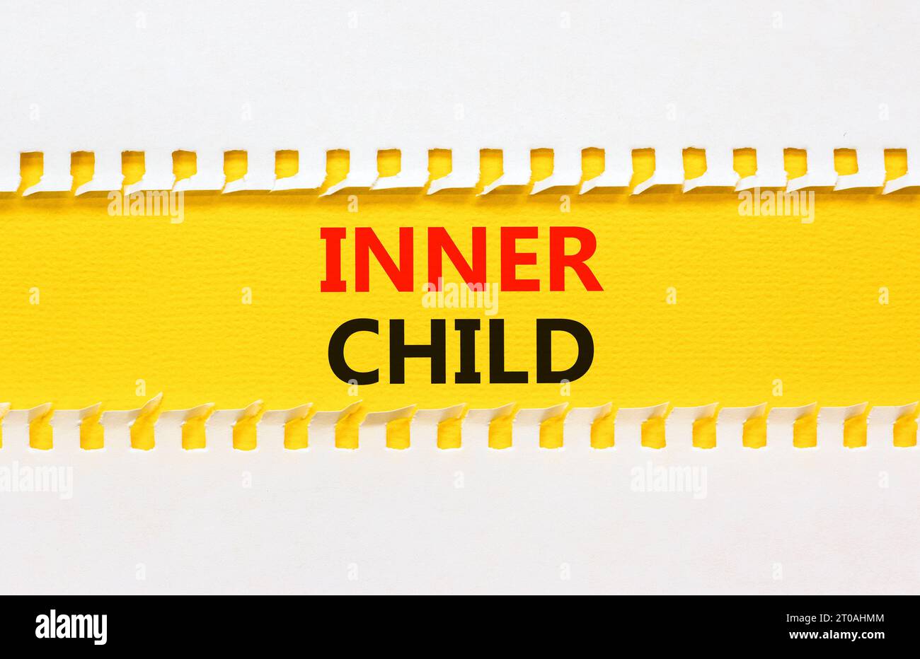 Inner child symbol. Concept words Inner child on beautiful yellow paper ...