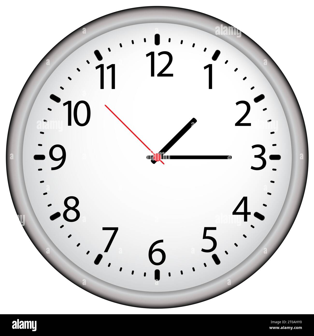 Illustration of a wall clock complete with hands Stock Photo - Alamy
