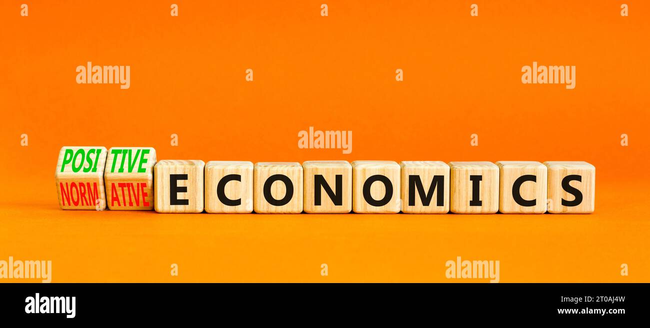 Positive or normative economics symbol. Concept words Positive ...