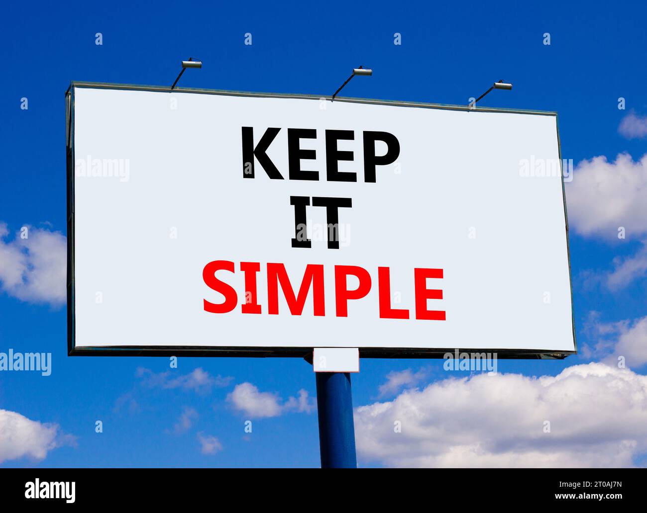 Keep it simple symbol. Concept word Keep it simple on beautiful big ...