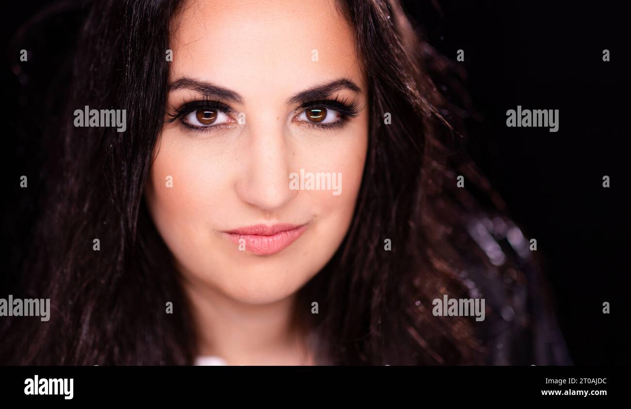 The beautiful face of a Turkish woman in close up Stock Photo - Alamy