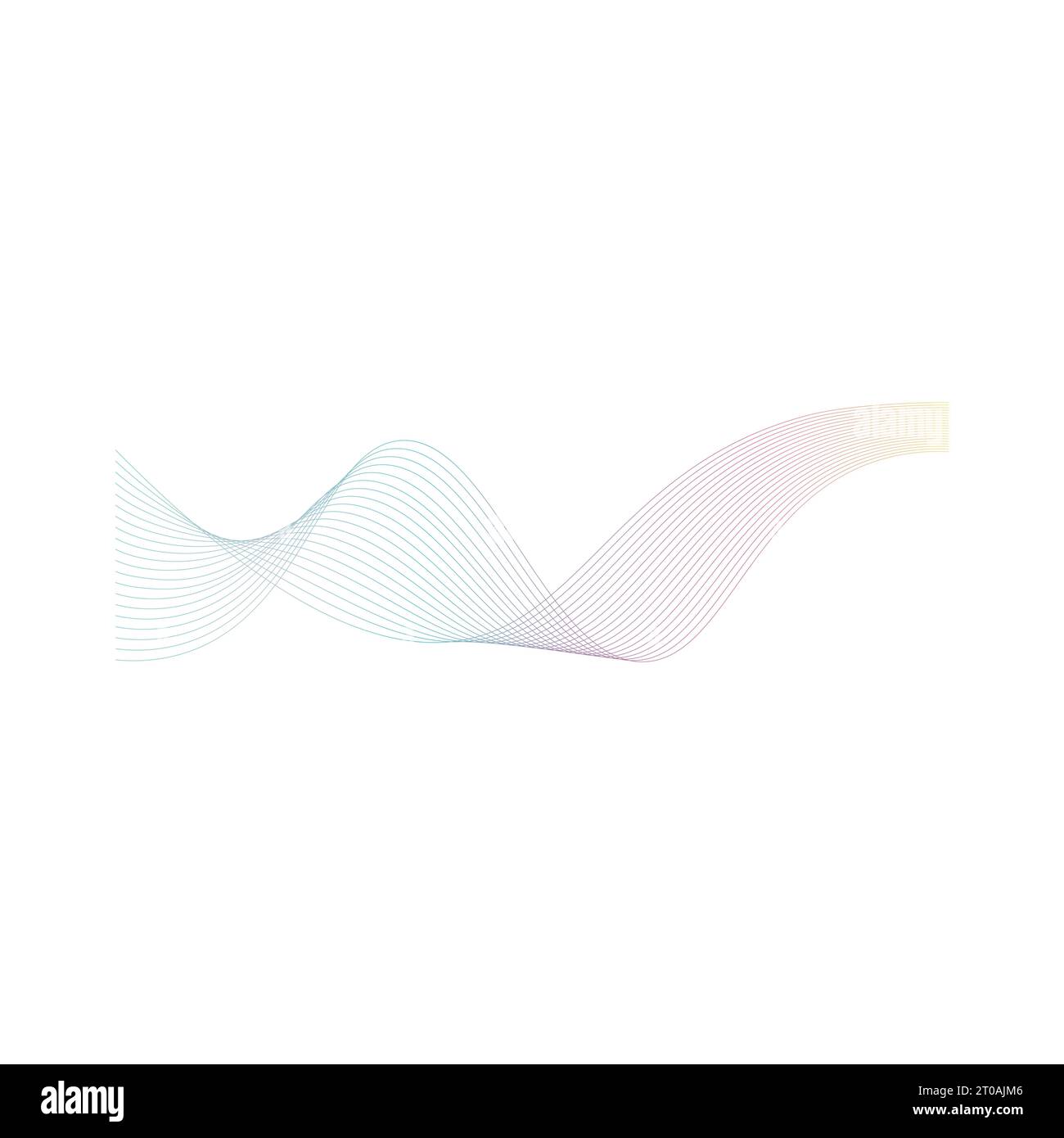 Sound waves line vector illustration design template Stock Photo - Alamy