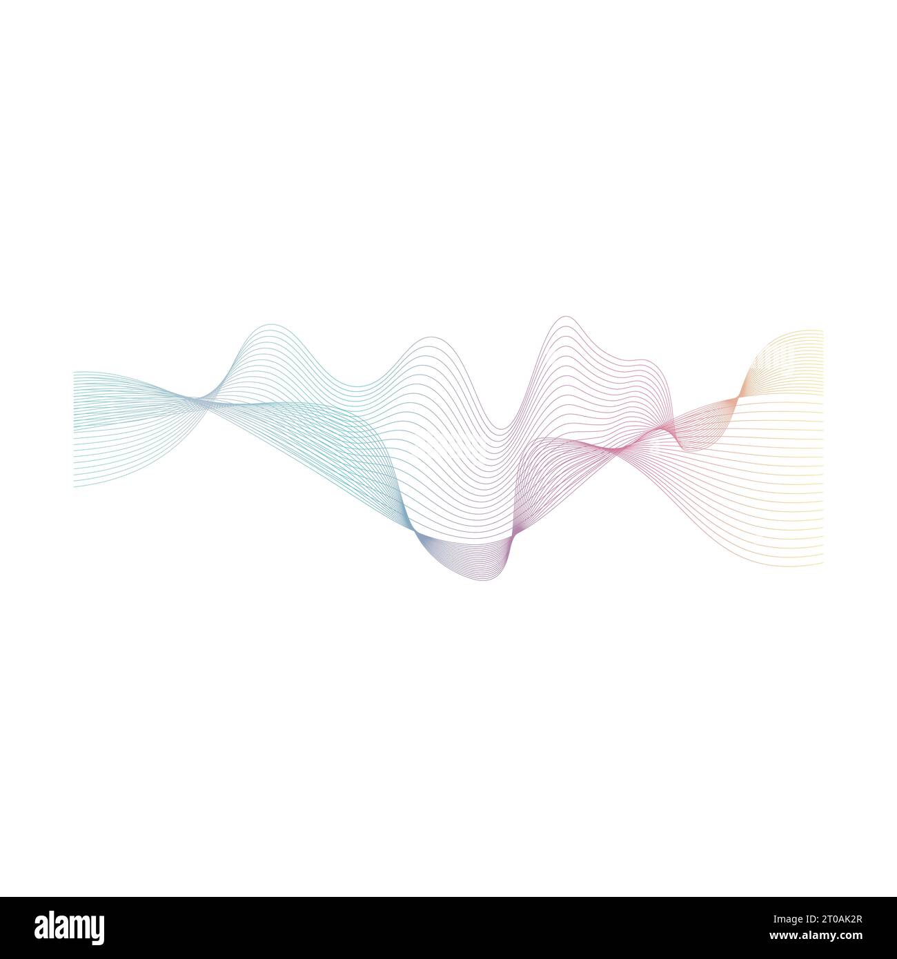 Sound waves line vector illustration design template Stock Photo - Alamy