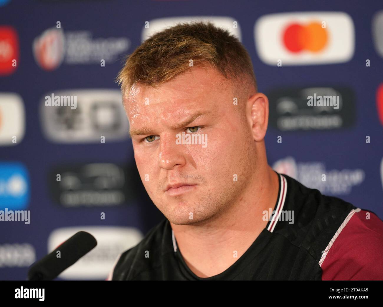 Wales' Dewi Lake during a team announcement at the Stade de la ...