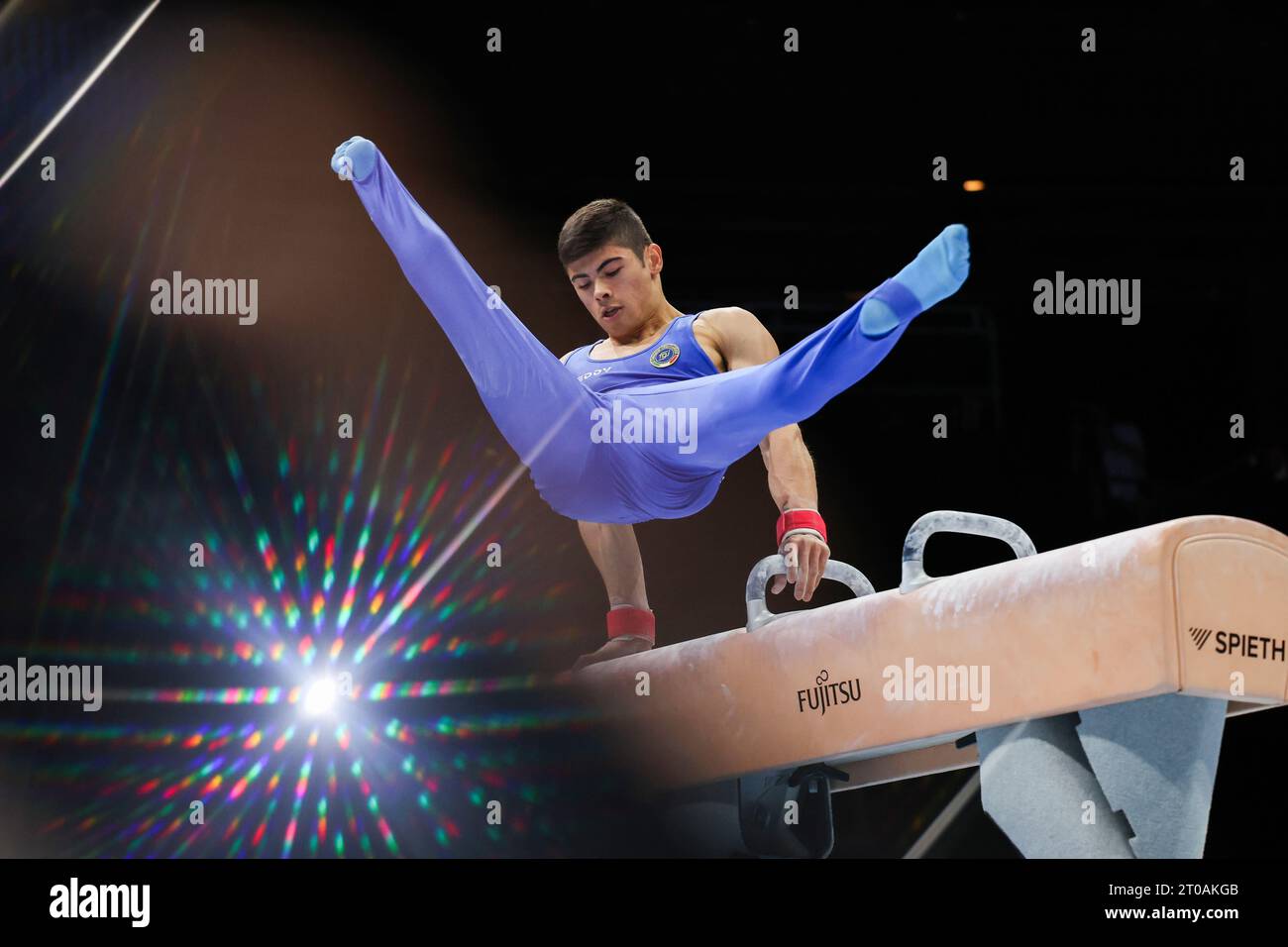 Italy's Yumin Abbadini competes on the pommel horse during the men's ...