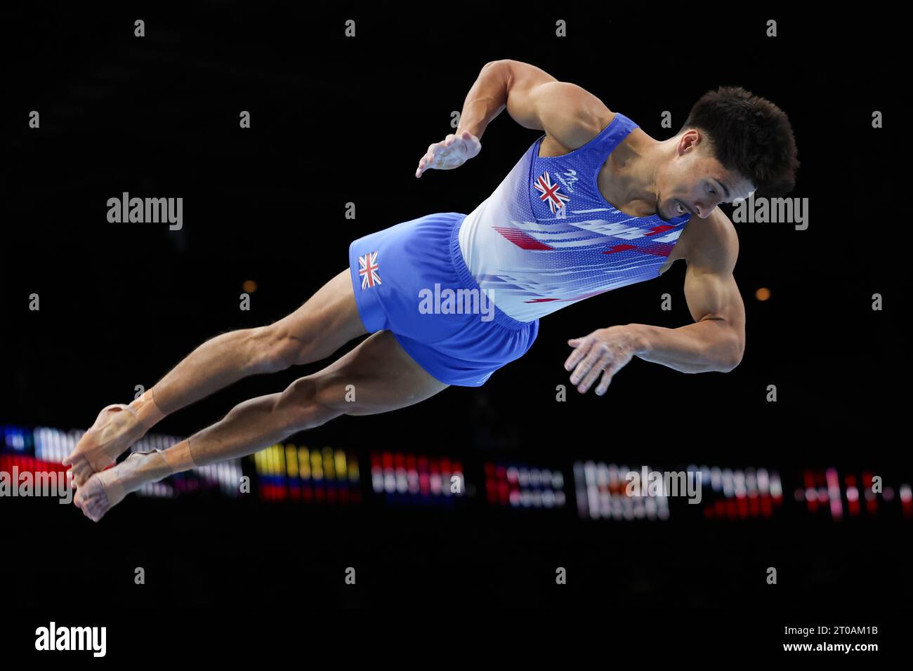 Great Britain's Jake Jarman competes on the floor during the men's all ...