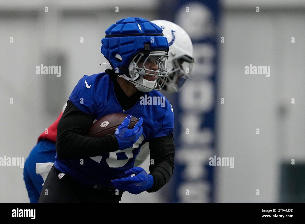Indianapolis Colts' Jonathan Taylor runs a drill during an NFL football ...