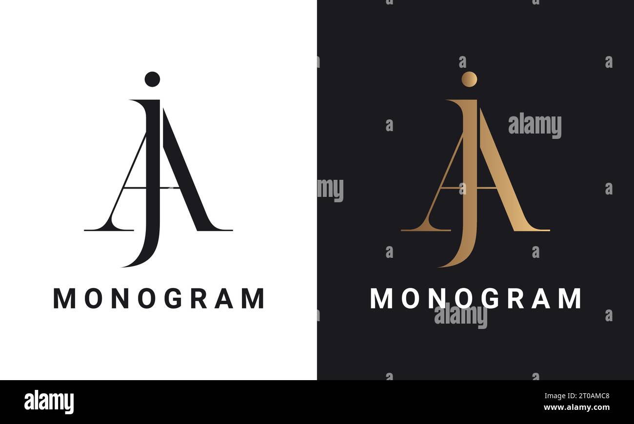 Luxury Initial JA For AJ Monogram Text Letter Logo Design Stock Vector Image & Art - Alamy
