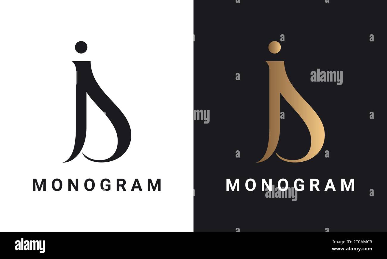 Luxury Initial JA For AJ Monogram Text Letter Logo Design Stock Vector ...