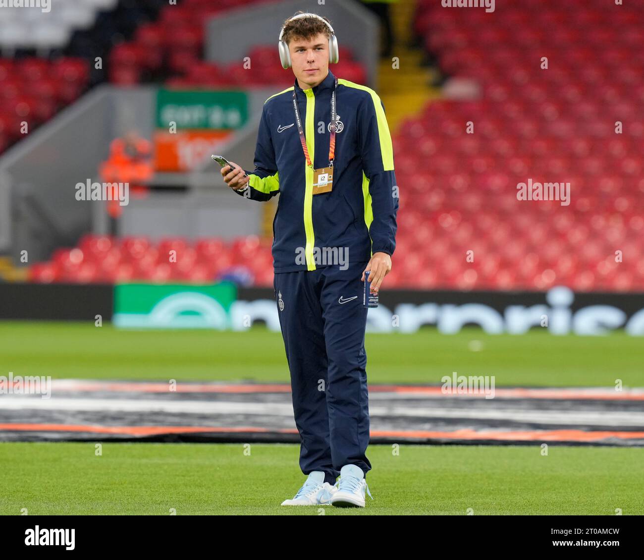 Liverpool, UK. 05th Oct, 2023. Casper Terho #17 of Union Saint-Gilloise ...