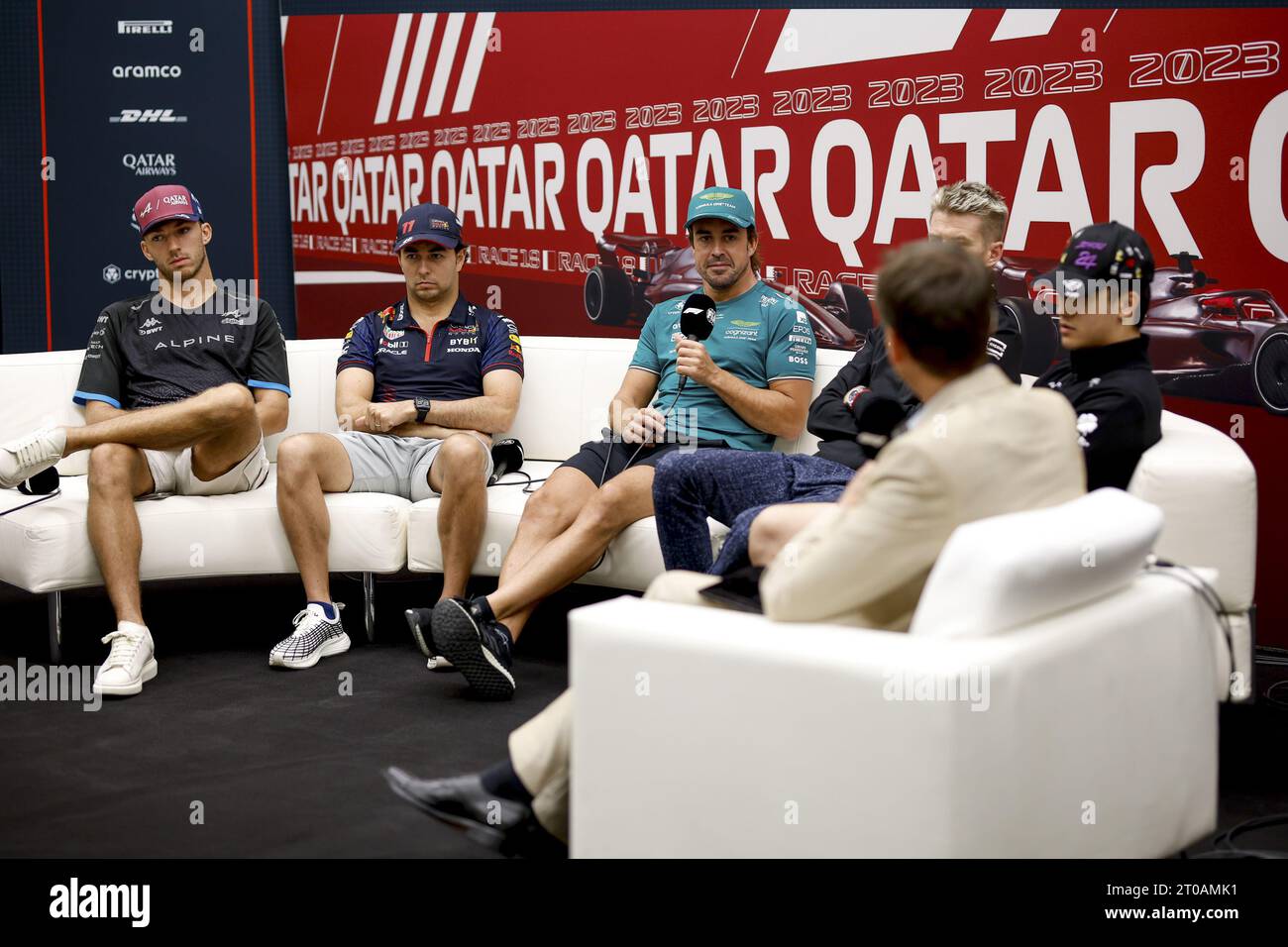 ALONSO Fernando (spa), Aston Martin F1 Team AMR23, portrait PEREZ ...