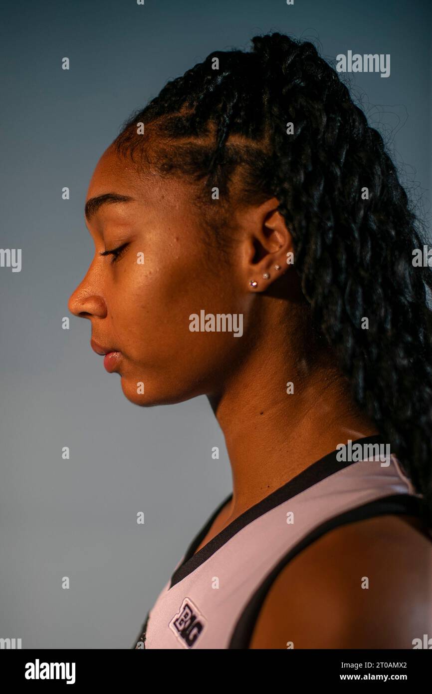 Iowa Hawkeyes forward Hannah Stuelke (45) poses for a portrait during ...