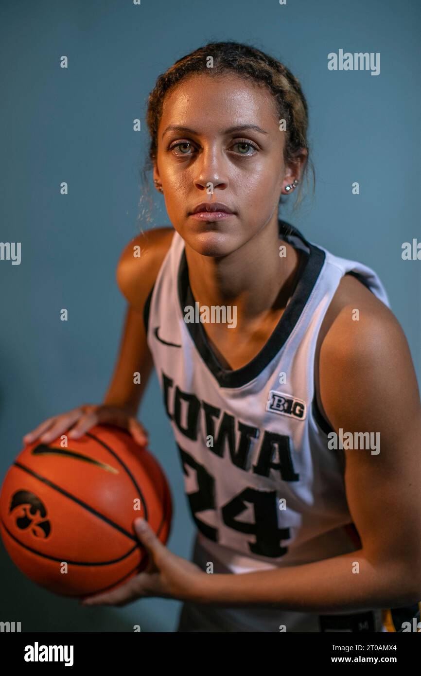 Iowa Hawkeyes guard Gabbie Marshall (24) poses for a portrait during ...