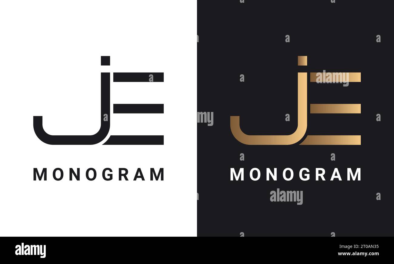Luxury Initial JE For EJ Monogram Text Letter Logo Design Stock Vector Image & Art - Alamy