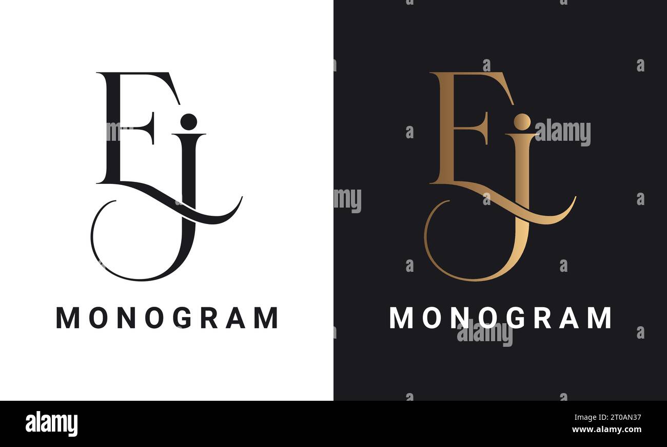 Luxury Initial JE For EJ Monogram Text Letter Logo Design Stock Vector ...