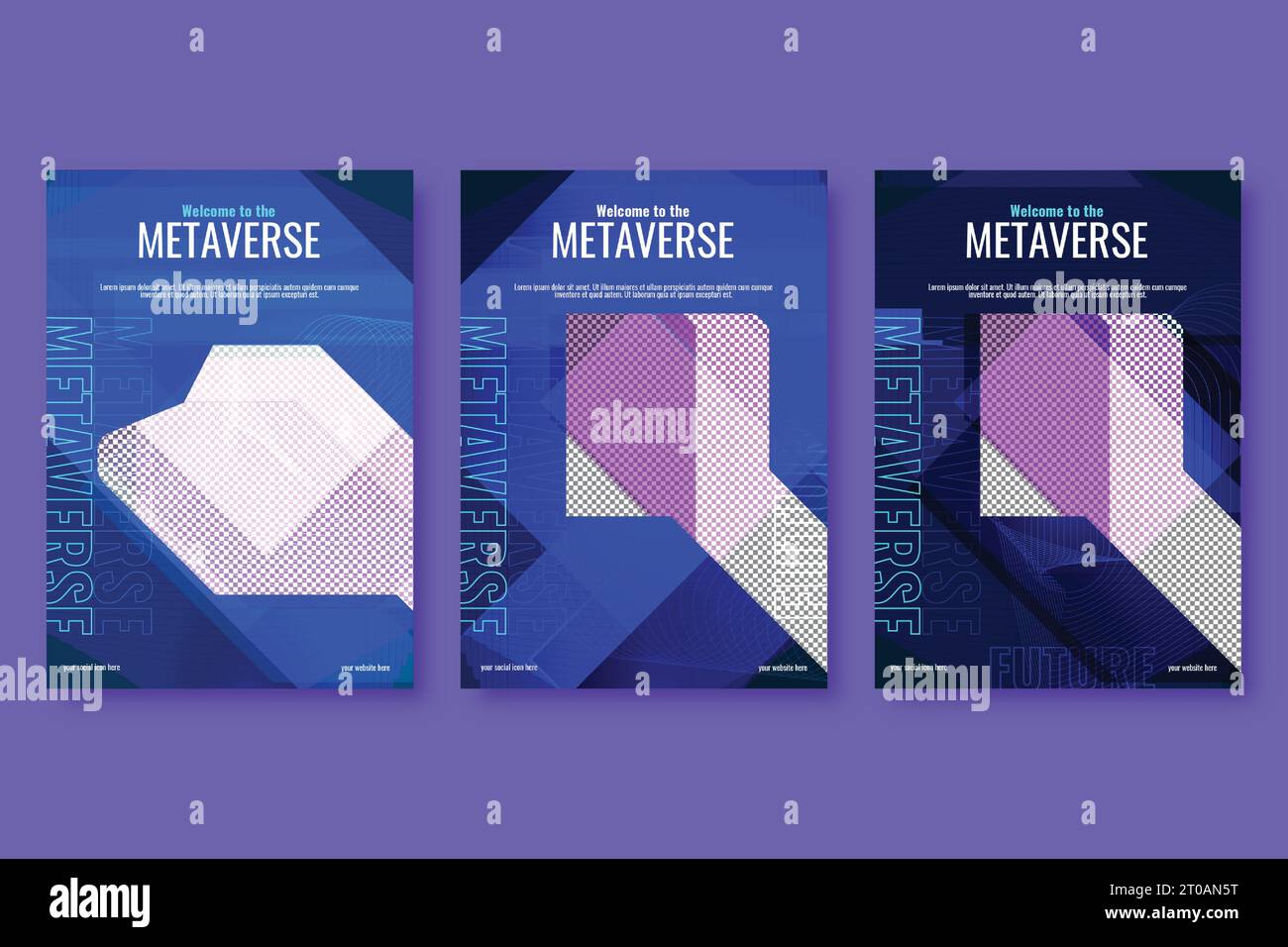 vertical horizontal introduction of metaversae poster design template ...