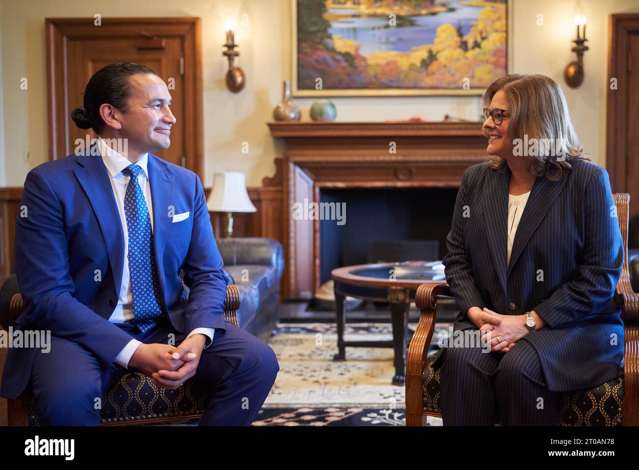Winnipeg, Canada. 05th Oct, 2023. Manitoba Premier-Elect Wab Kinew ...