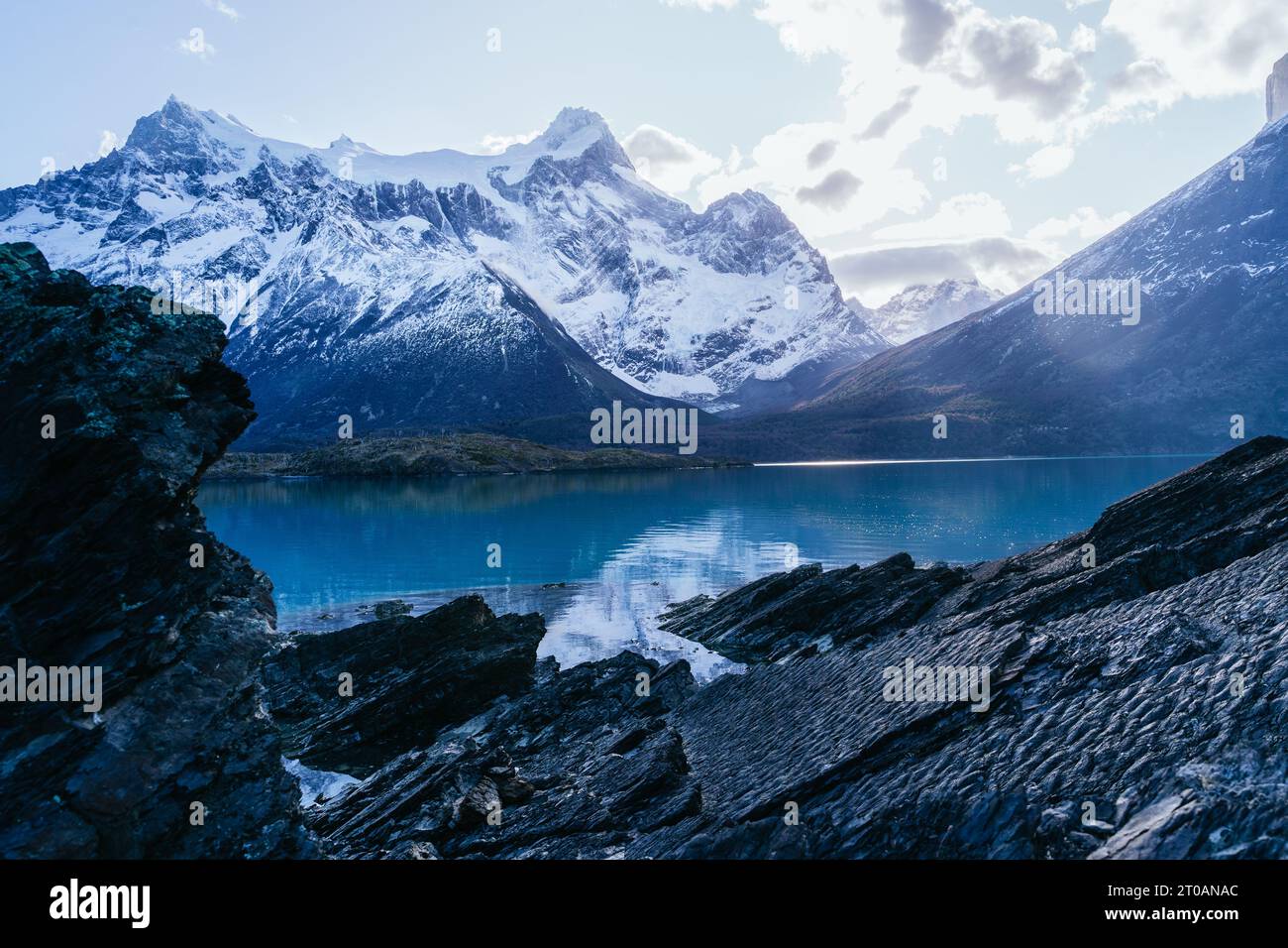 A beautiful shot of the picturesque Torres del Paine National Park ...