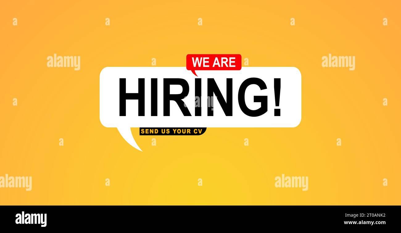 Hiring recruitment open vacancy design info label template. We are ...
