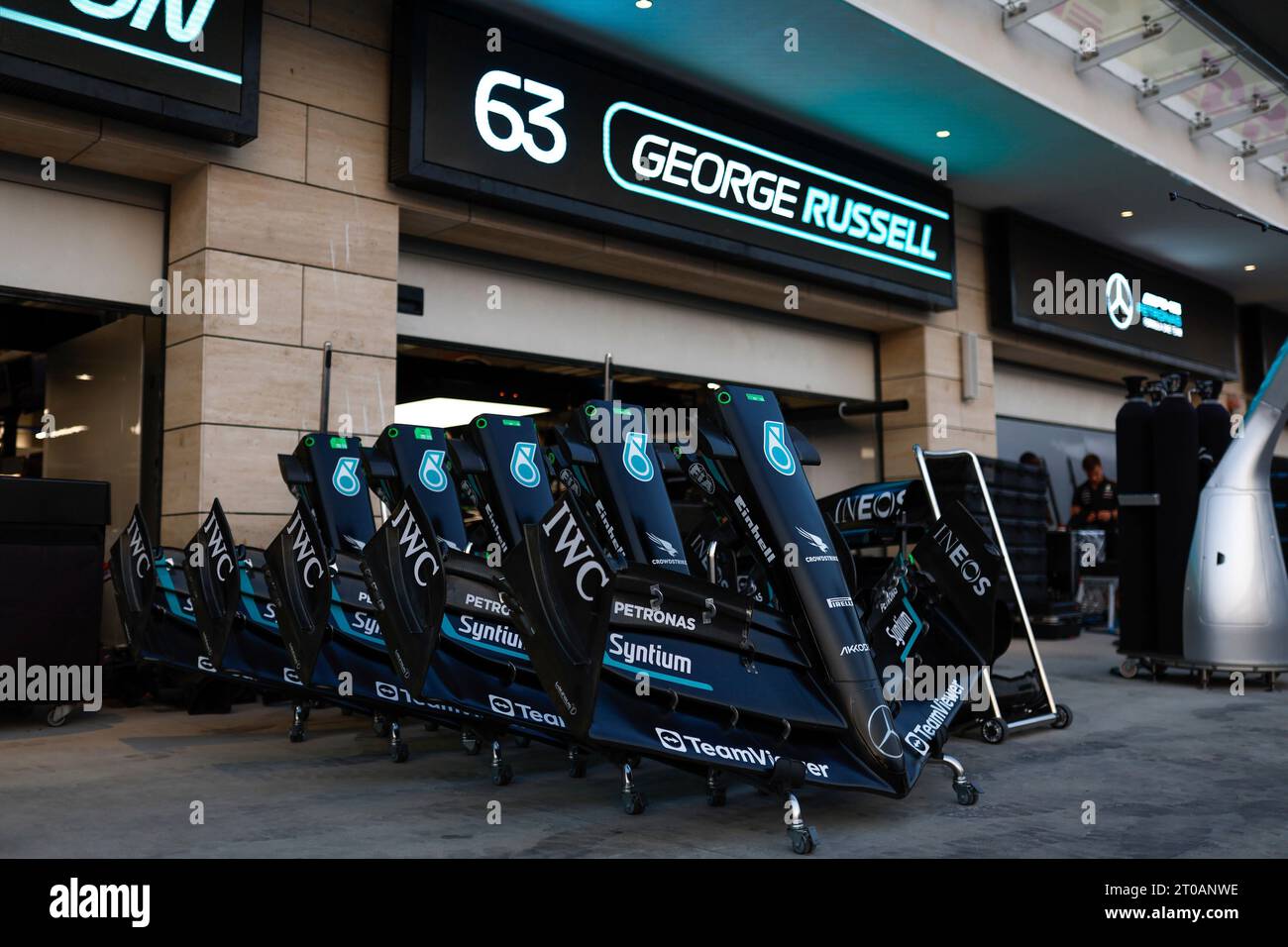 Doha, Qatar. 5th Oct, 2023. Mercedes-AMG F1 W14 E Performance front ...