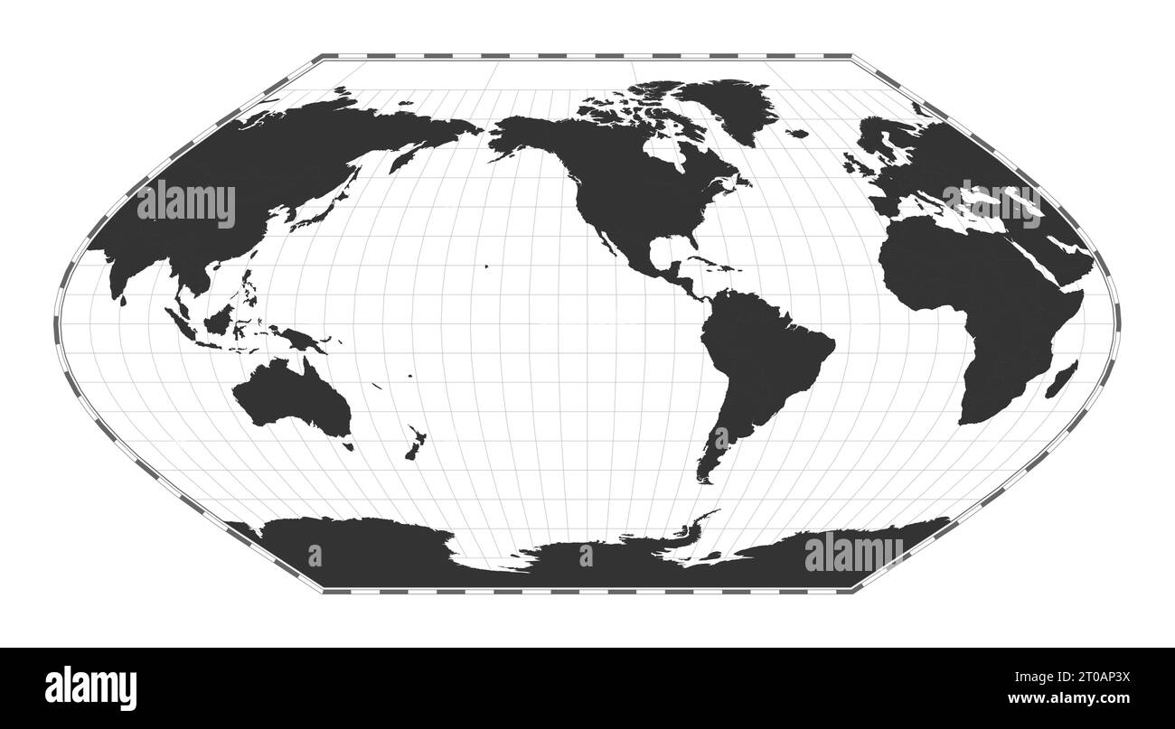 Vector world map. Eckert V projection. Plain world geographical map ...