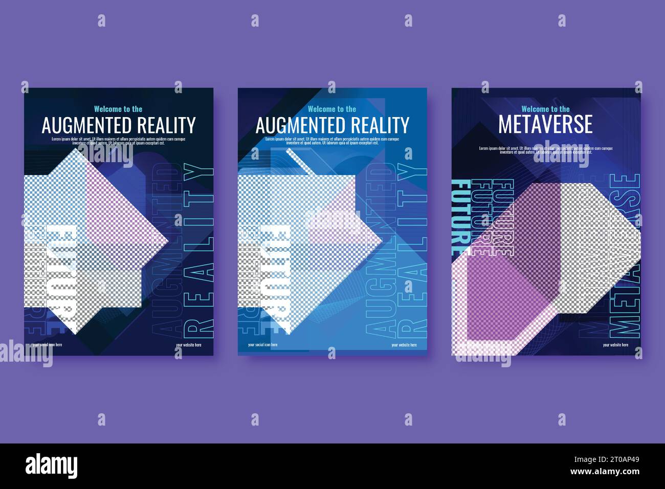 horizontal vertical augmented reality metaverse neon futuristic modern ...