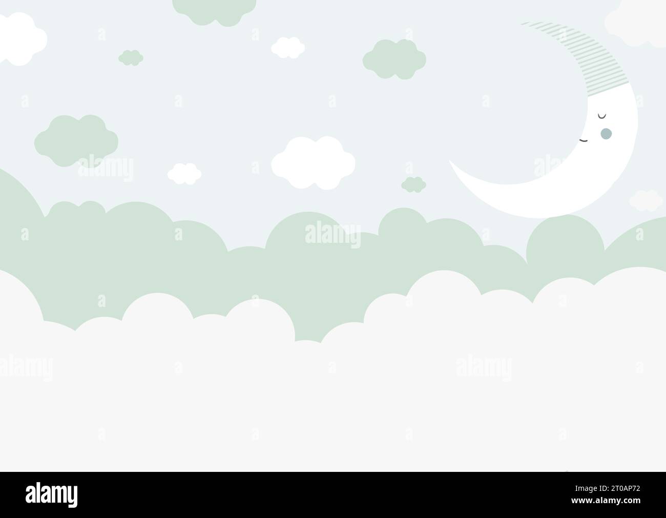 Cute Clouds kids room wallpaper design Stock Photo - Alamy