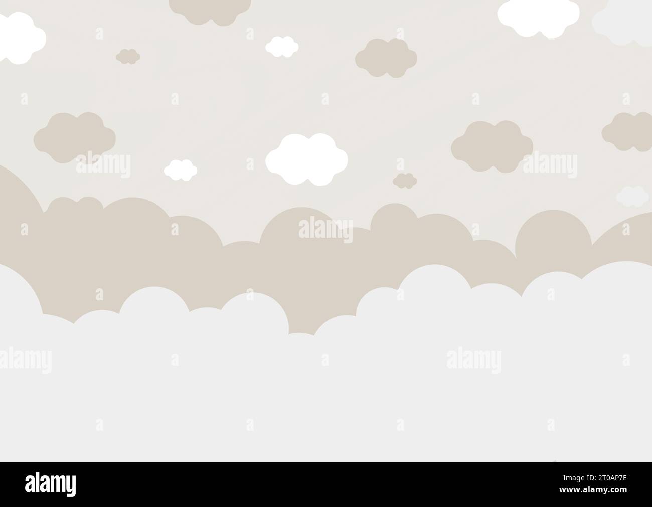 Cute Clouds kids room wallpaper design Stock Photo - Alamy