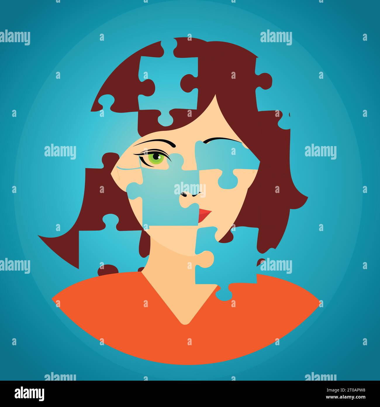 Incomplete face of a woman part of a puzzle Stock Vector Image & Art ...