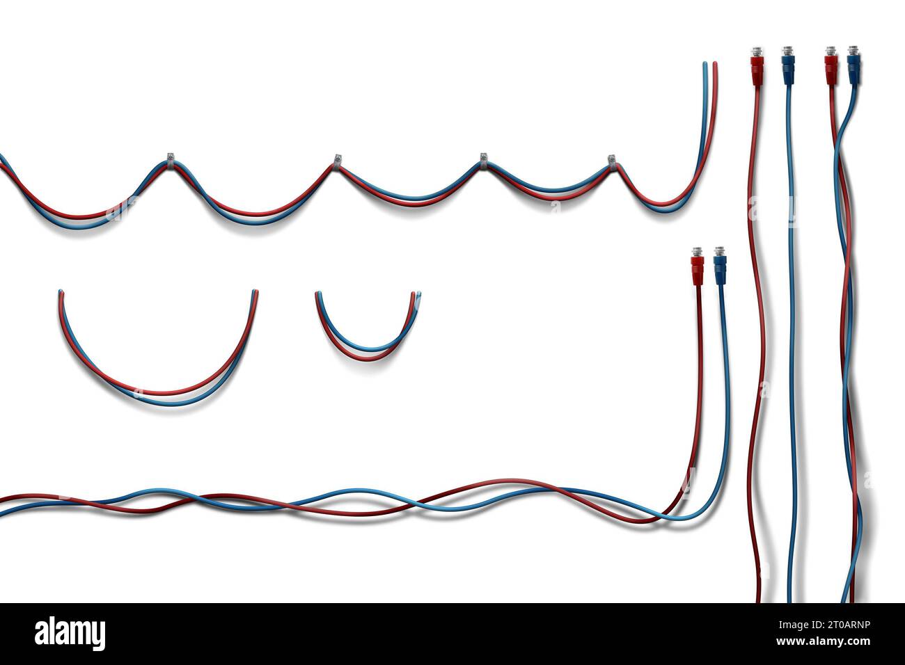 Realistic electrical cable. 3D seamless flexible insulated electric ...
