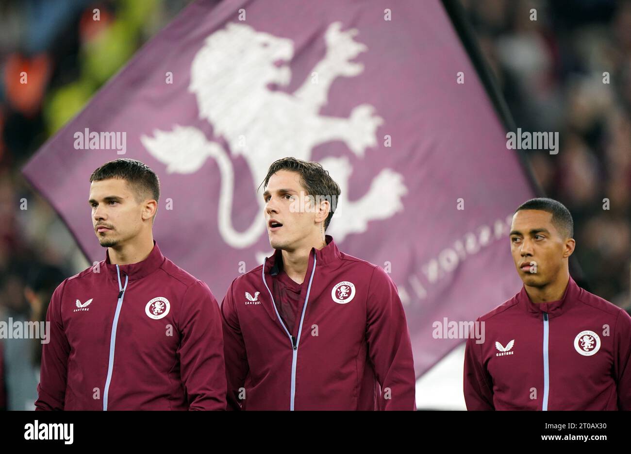 Aston Villa's Leander Dendoncker (left), Nicolo Zaniolo and Youri ...