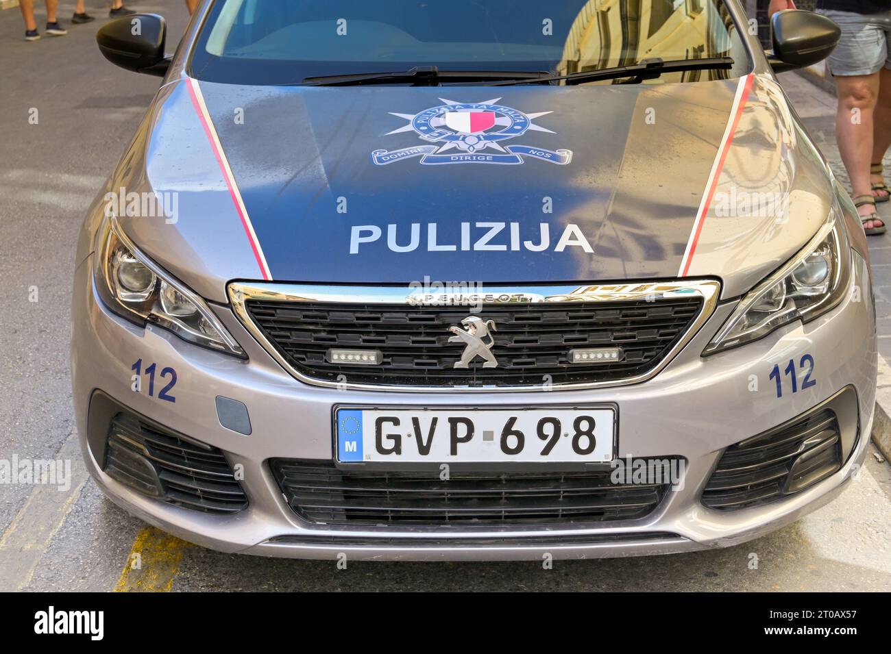 Rabat, Gozo, Malta - 5 August 2023: Close up view of the front of a ...