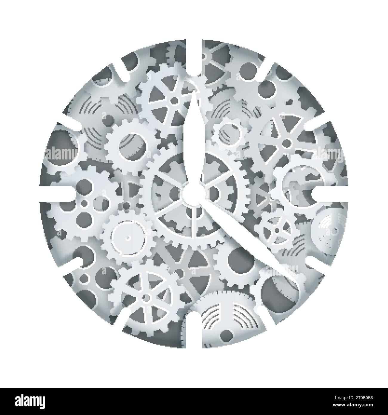 Clock mechanism, vector illustration in paper art style Stock Vector ...