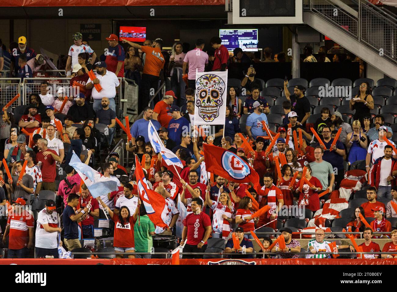 Chicago, Illinois, USA. 04th Oct, 2023. Chicago Fire FC cheer on their ...