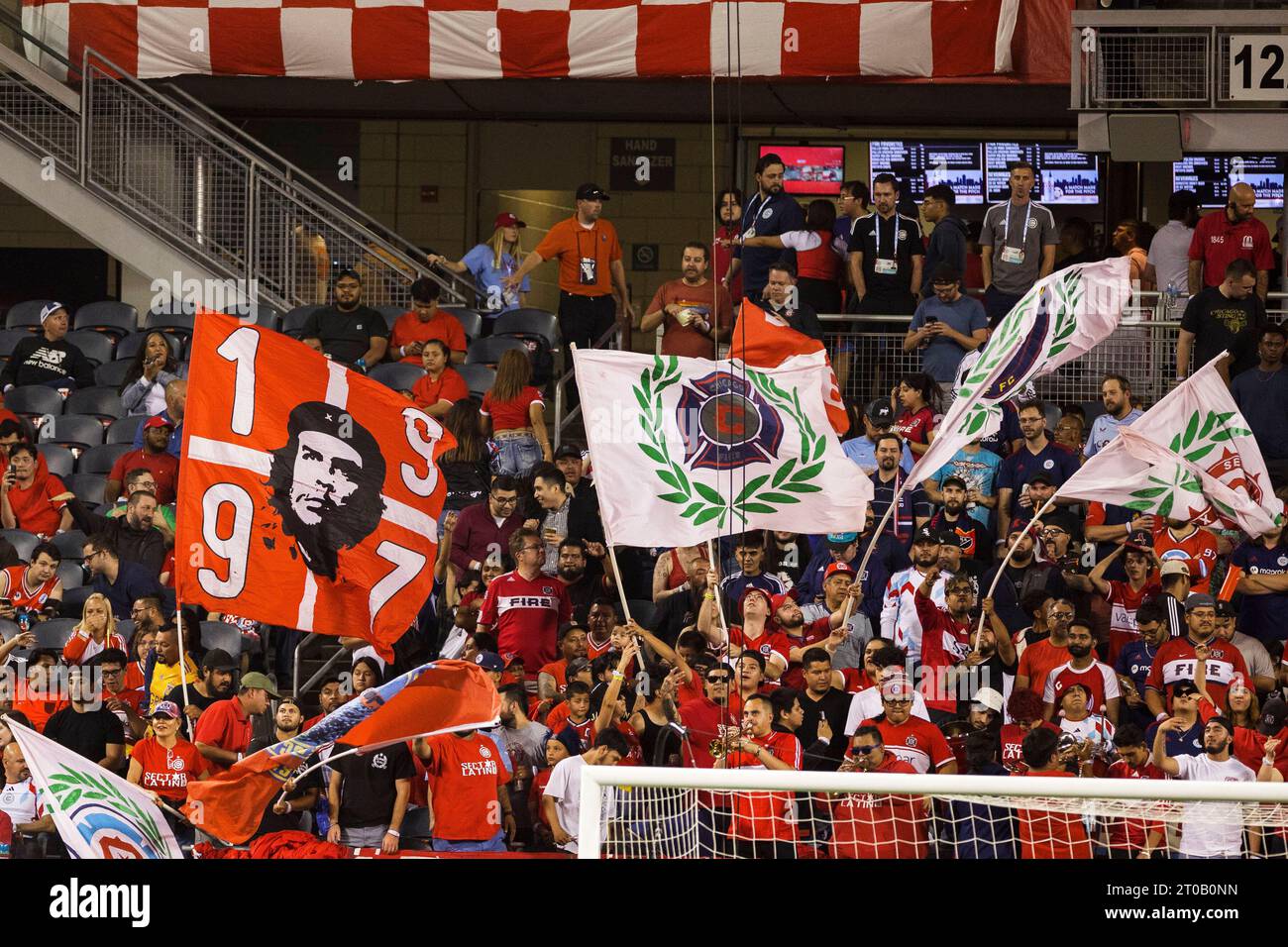 Chicago, Illinois, USA. 04th Oct, 2023. Chicago Fire FC cheer on their ...