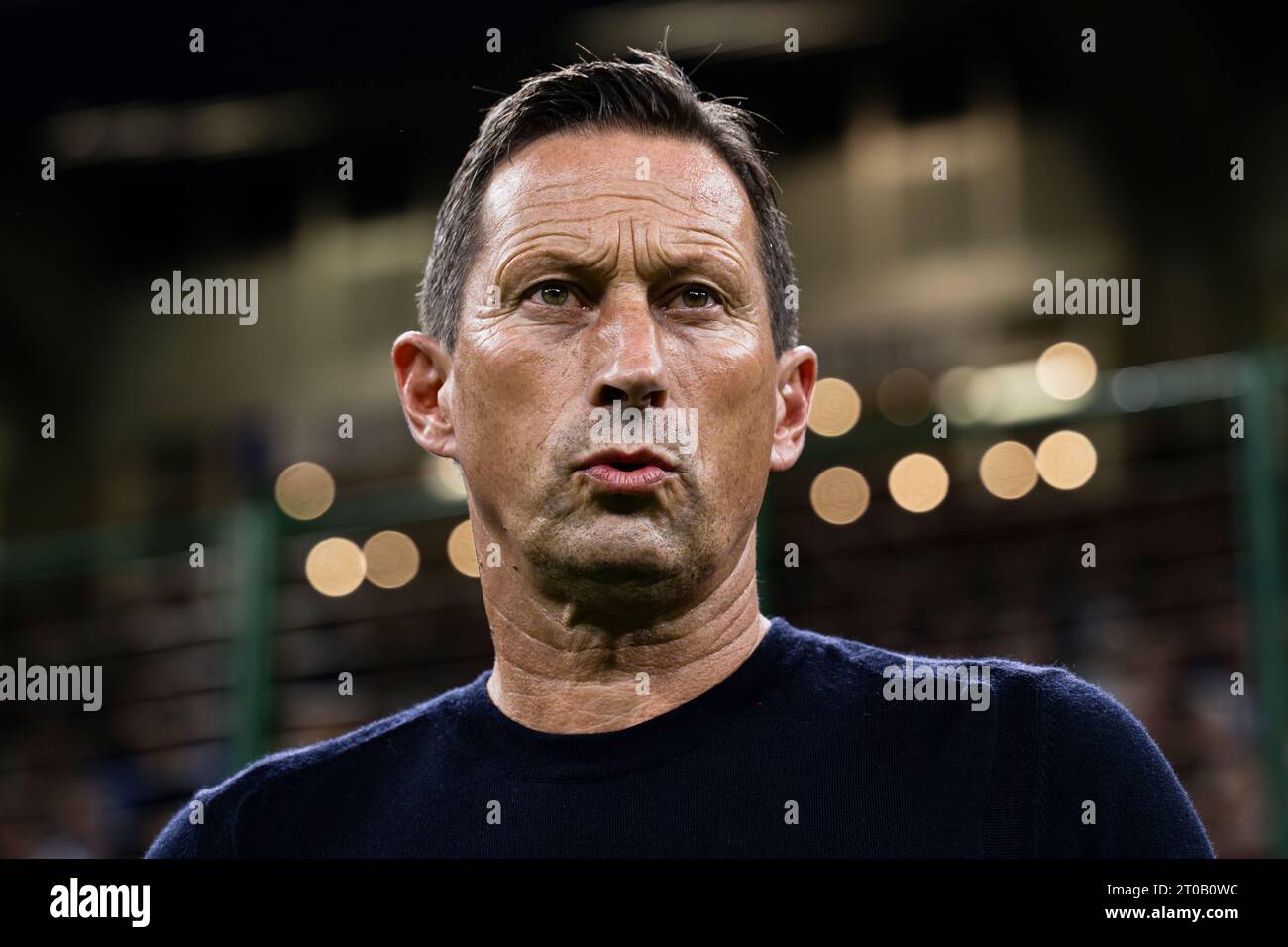 Roger Schmidt, head coach of SL Benfica, looks on prior to the UEFA ...