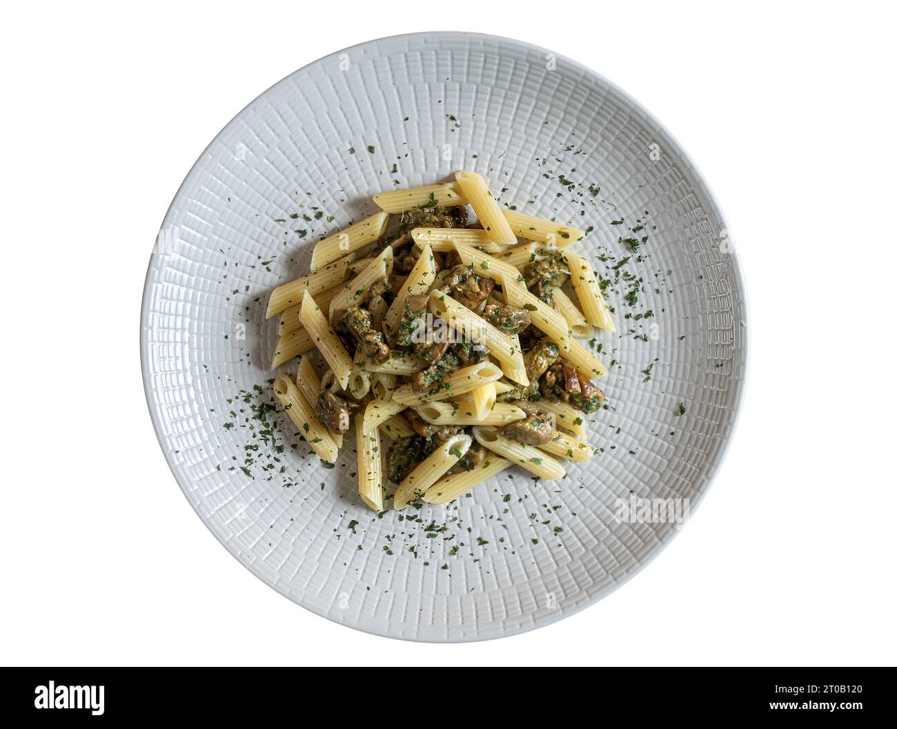 Restaurant plate pasta parsley Cut Out Stock Images & Pictures - Alamy