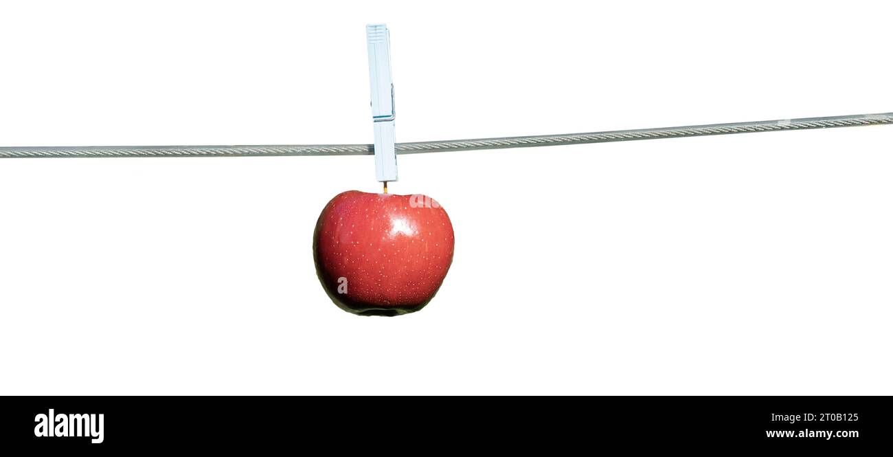Wire hanging on red Cut Out Stock Images & Pictures - Alamy