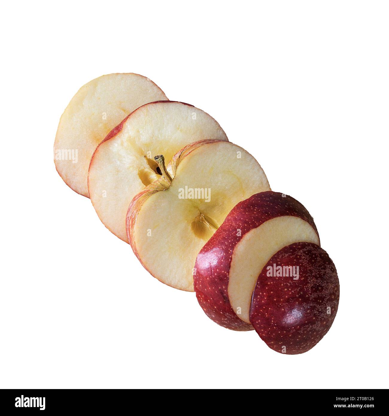 a red apple sliced on a transparent background Stock Photo - Alamy