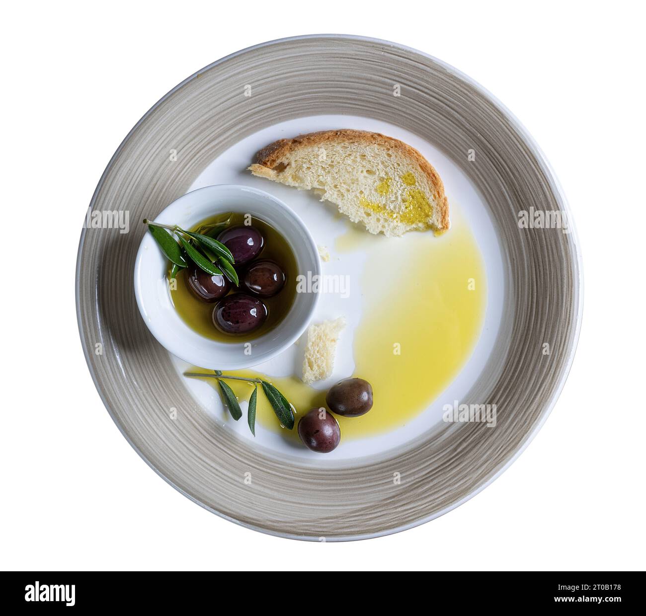 Branches green olives on black Cut Out Stock Images & Pictures - Alamy