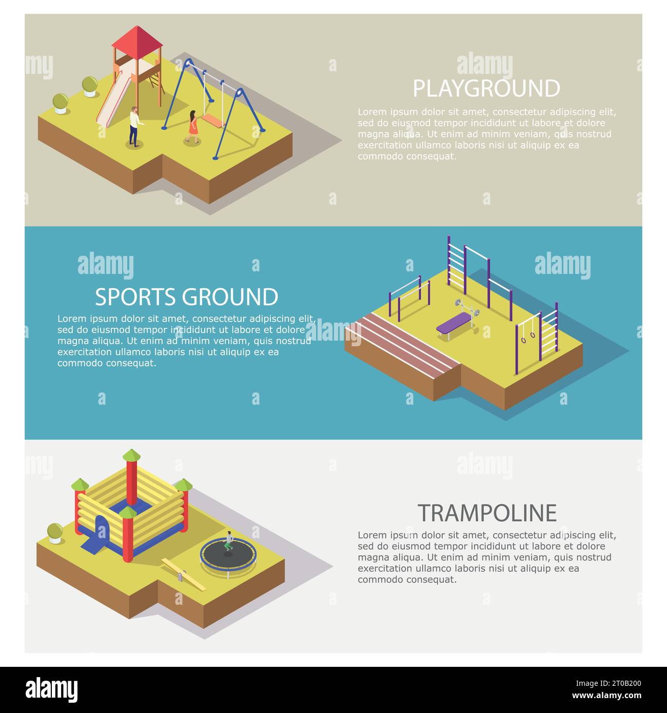 Sports and recreation vector web banner template set Stock Vector Image ...