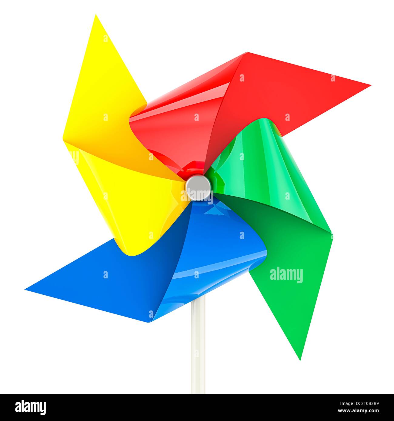 Pinwheel, Wind Spinner, Spinner Stick. 3D rendering isolated on white ...