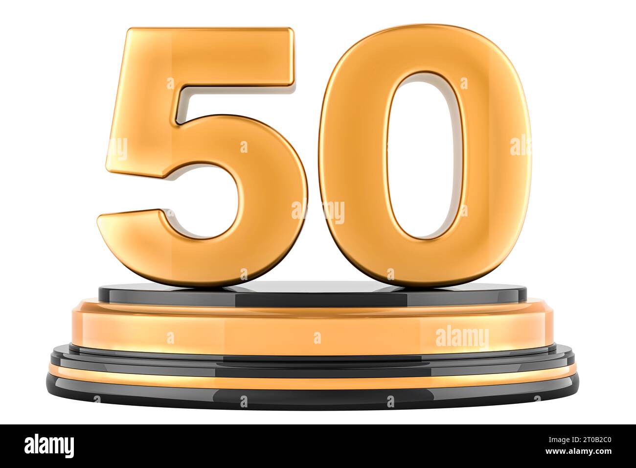50 golden podium award, 3D rendering isolated on white background Stock ...