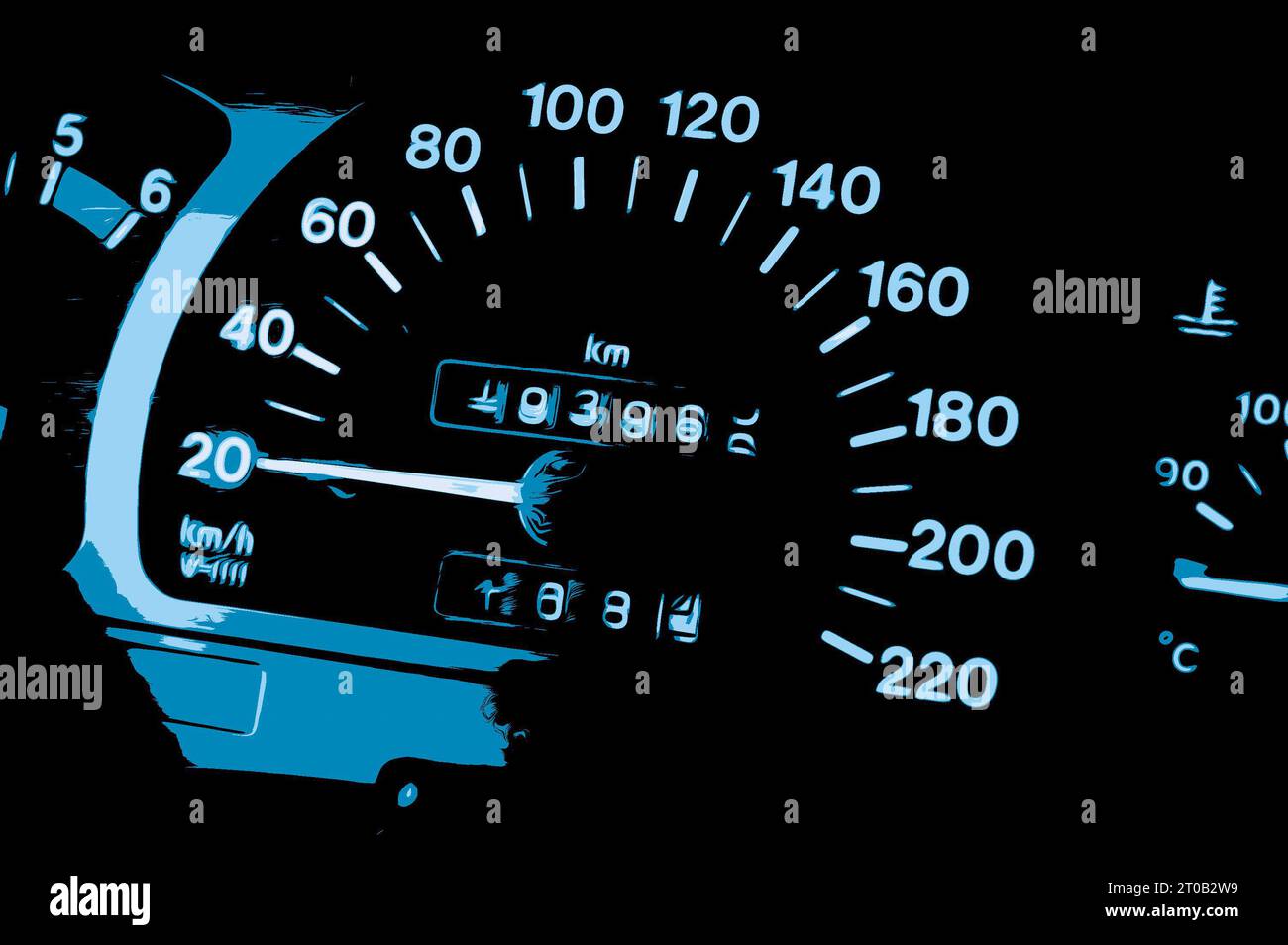 Dashboard speedometer km h hi-res stock photography and images - Alamy