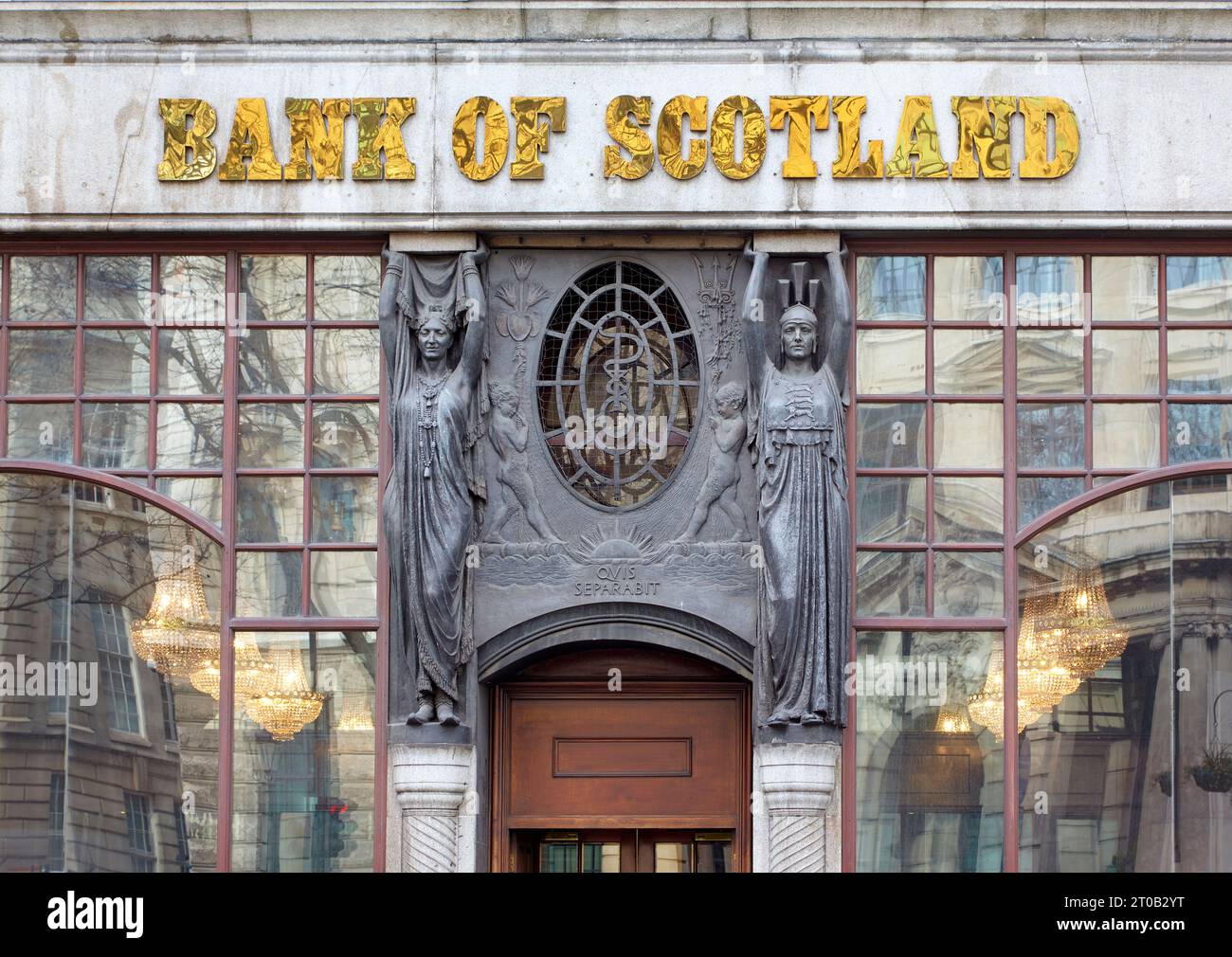 Art Nouveau facade of the old Bank of Scotland branch in Cockspur ...