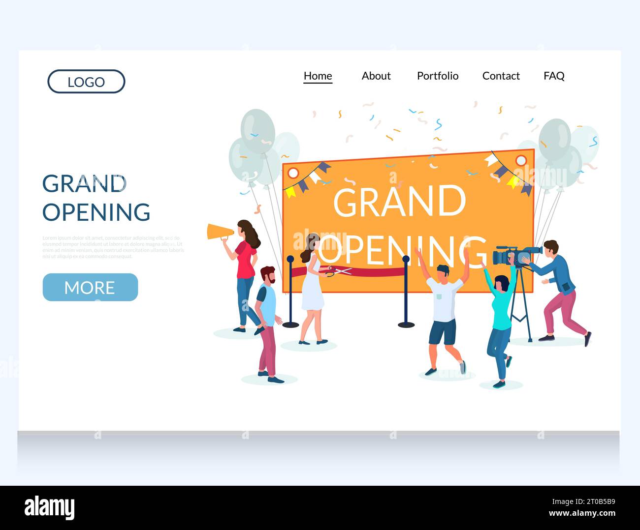 Grand opening vector website landing page design template Stock Vector ...