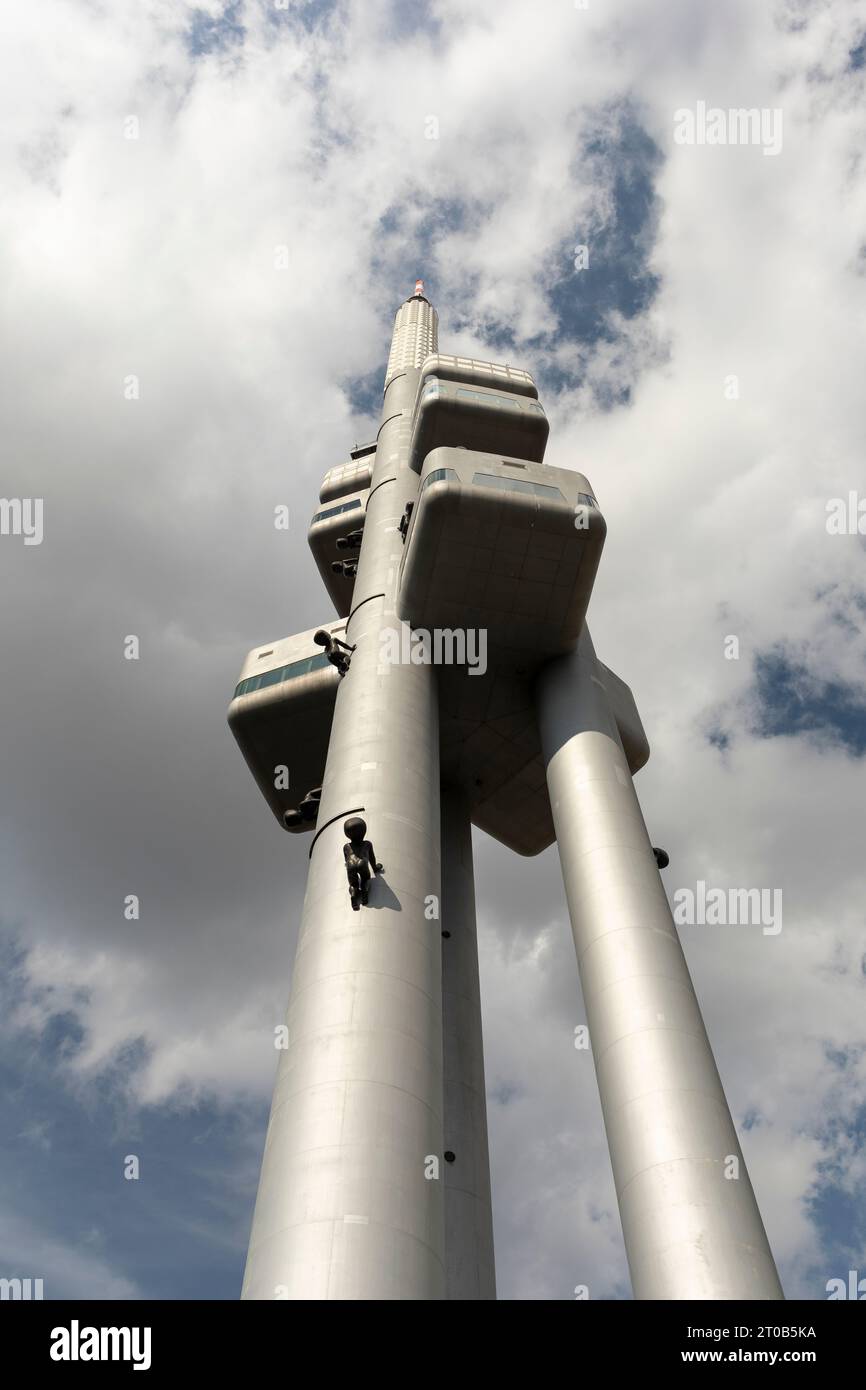 PRAGUE, CZECH REPUBLIC, EUROPE - Zizkov Television Tower, a 216m ...