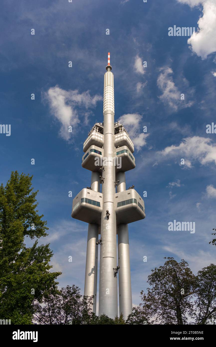 PRAGUE, CZECH REPUBLIC, EUROPE - Zizkov Television Tower, a 216m ...