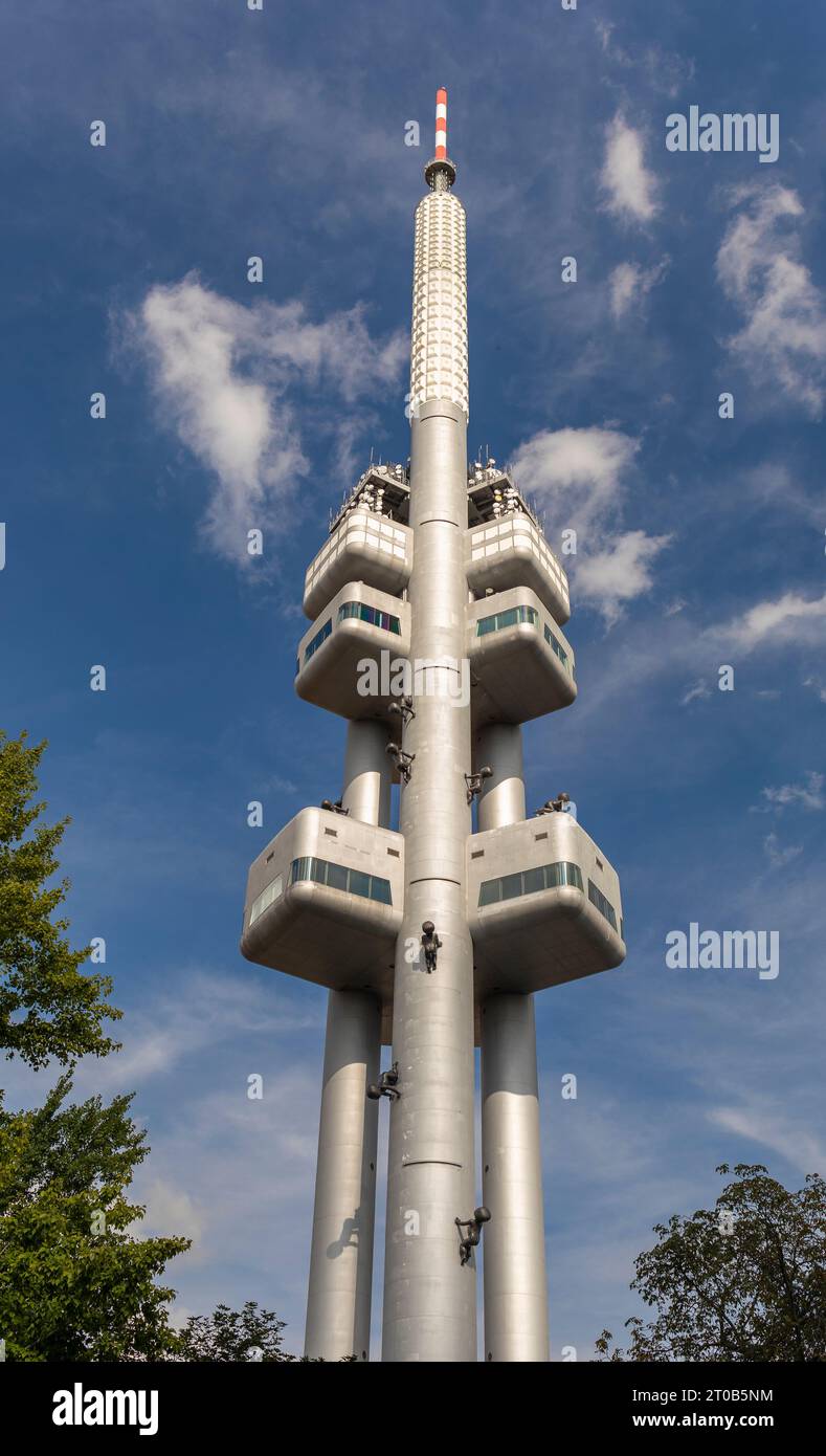 PRAGUE, CZECH REPUBLIC, EUROPE - Zizkov Television Tower, a 216m ...